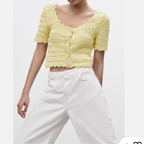 Zara | Sweaters | Zara Lemon Knit Cardigan With Buttons | Poshmark